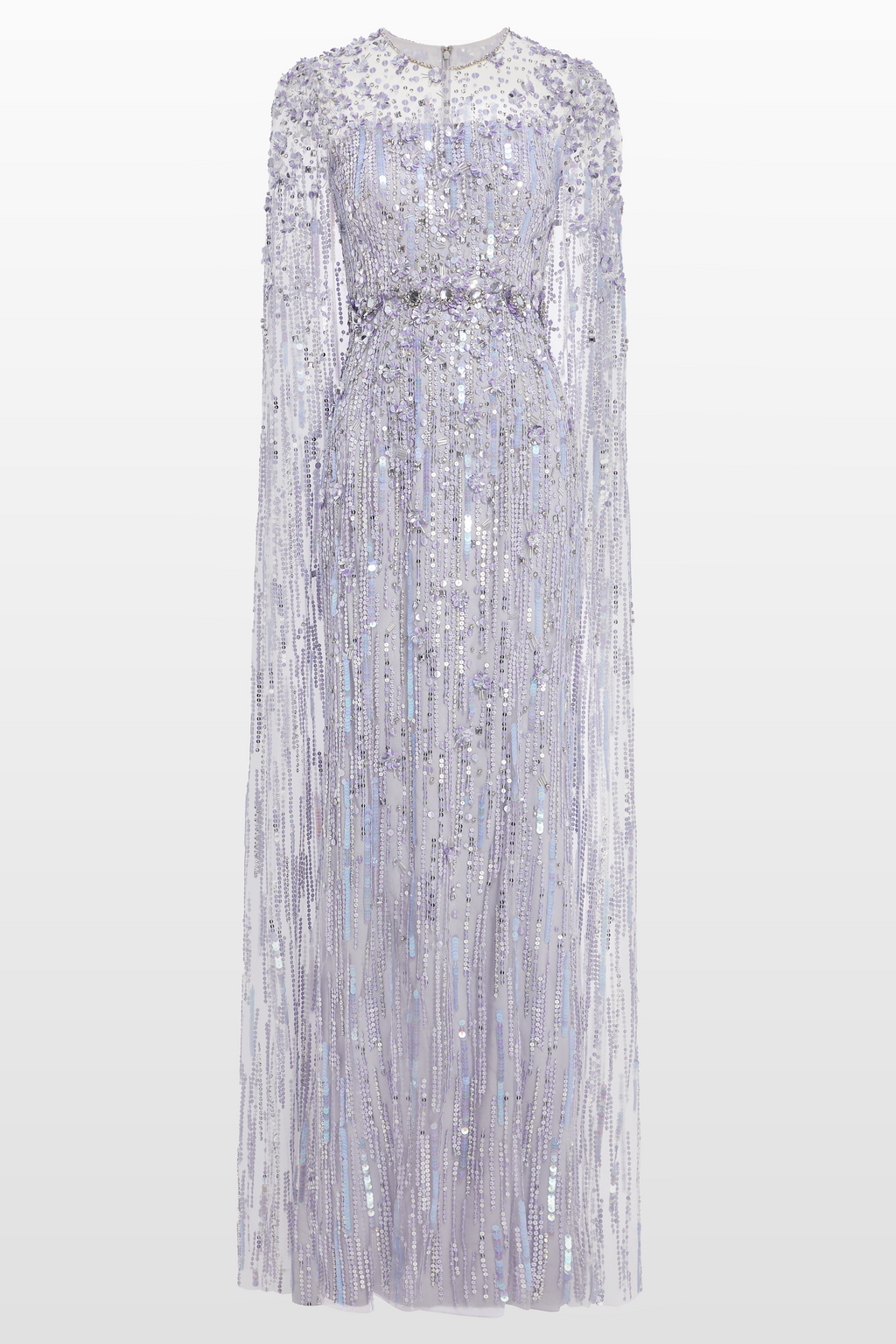 Ruby Evening Gown with Floral Appliqué