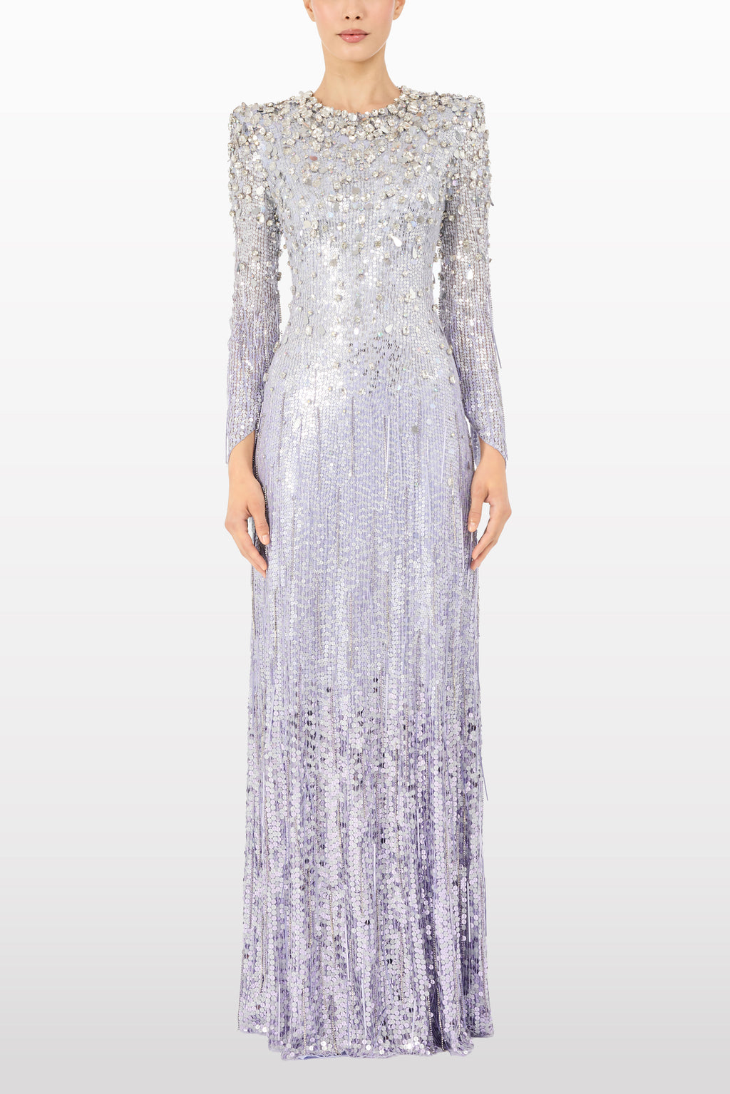 Phara Sequin Gown with Sculptural Shoulders